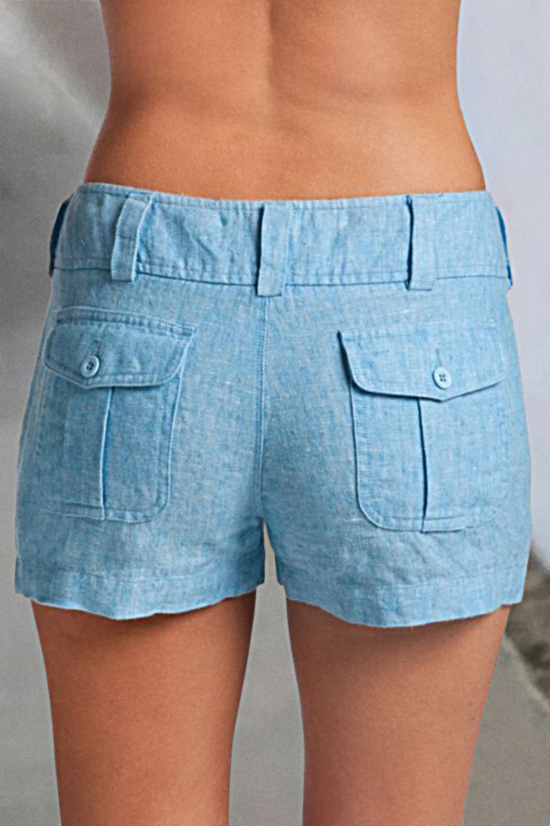 Double Button Flap Pocket Low Rise Shorts | Flamingo Shop